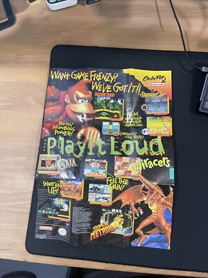 🐶 SNES poster insert Play It Loud - Donkey Kong and Star Fox | eBay