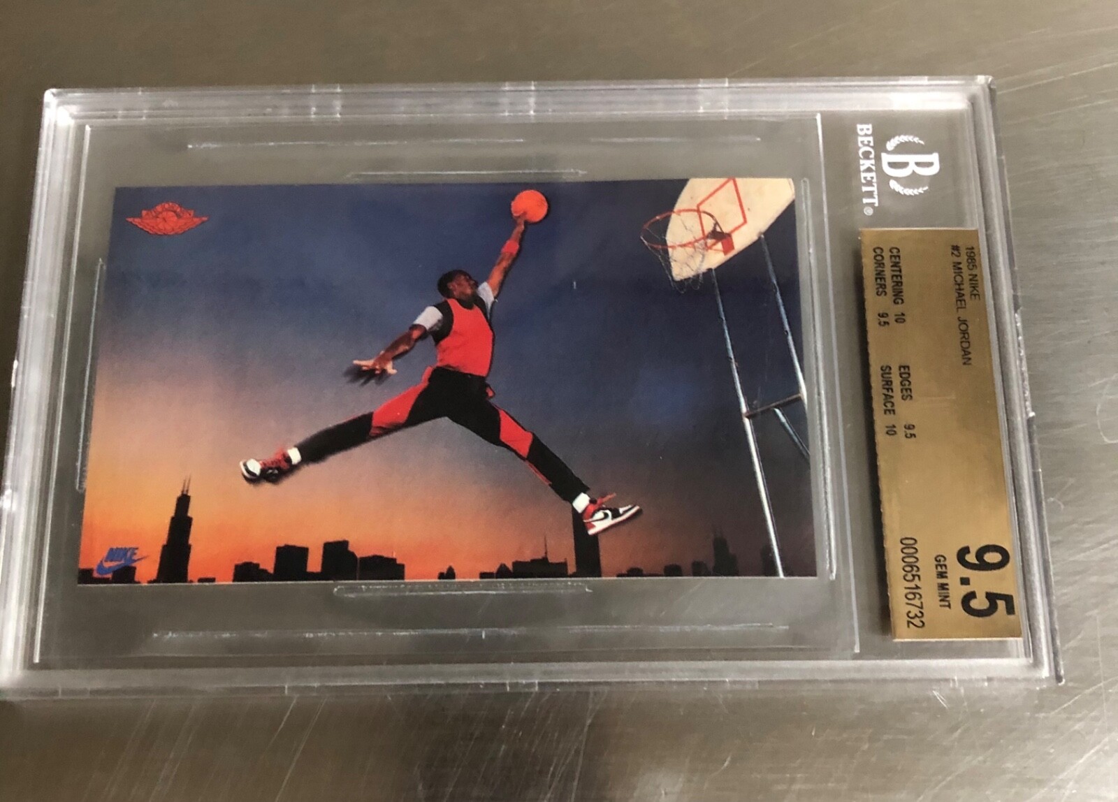 1985 Nike Promo Michael Jordan Rookie BGS 9.5 RC .5 from BGS 10 RARE AF ...