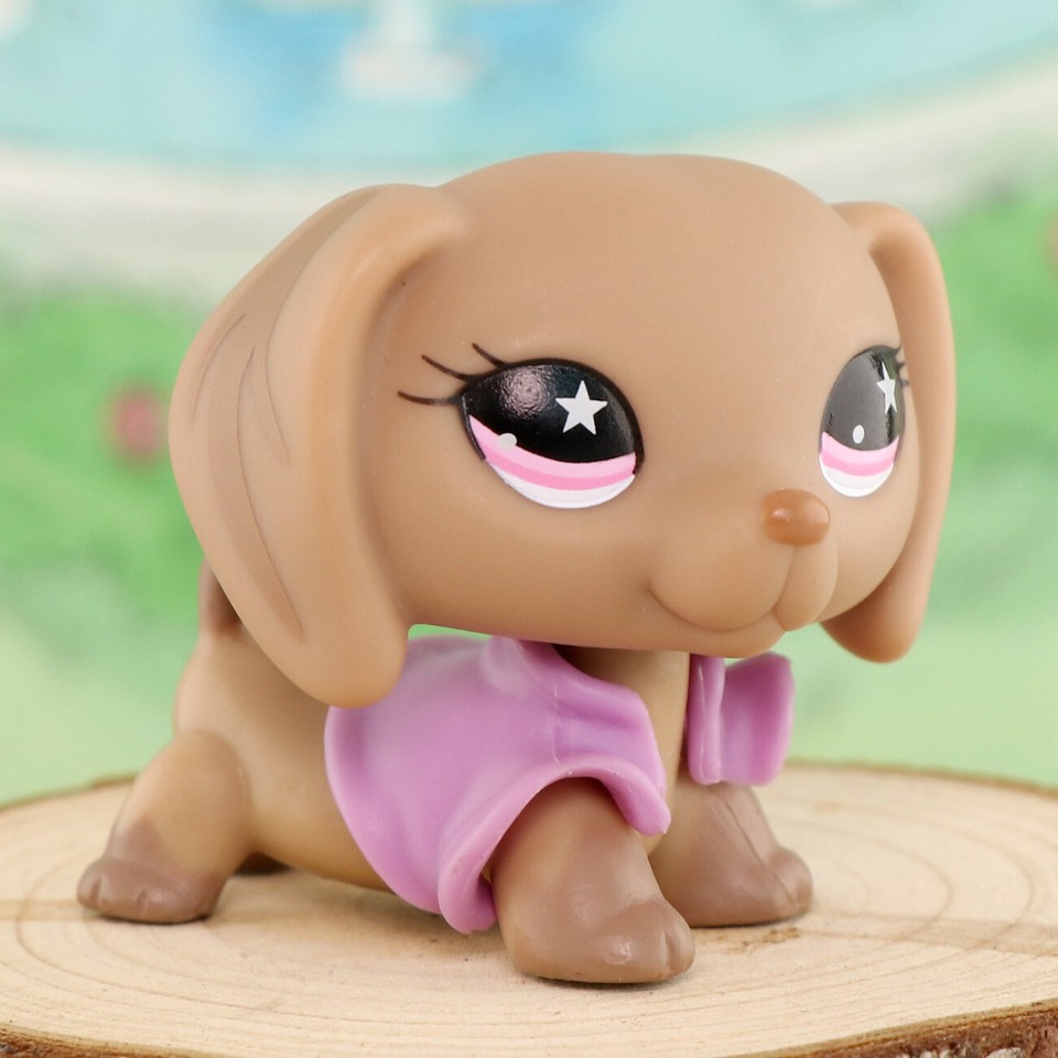 Pet Shop LPS Dachshund 932 Pink Star Eyes with lps Jacket Kids Gift ...