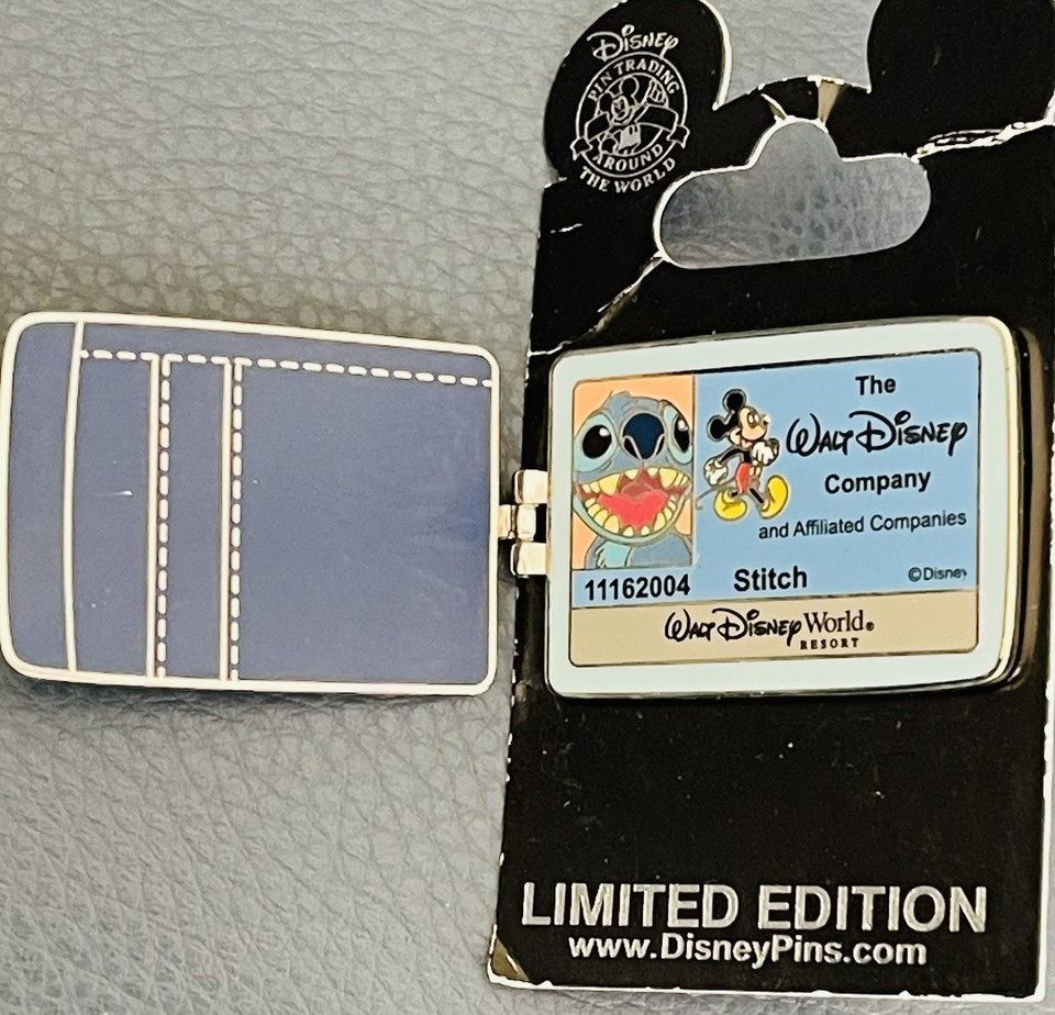 Disney World Cast Member ID Badge -Lilo & Stitch 626 Hinged LE1000 Pin ...