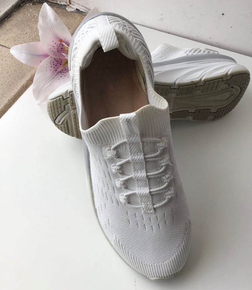 Skechers D'Lux-Walker White Trainers Memory Foam Size UK 7 | eBay UK