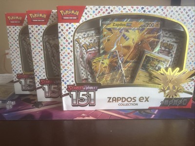 Pokemon TCG Scarlet & Violet 151 Zapdos EX Collection Box Factory ...