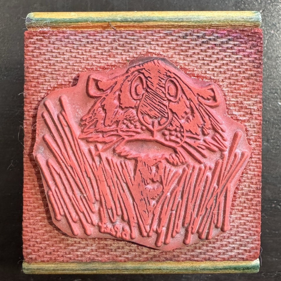 Kidstamps Bill Peet Tiger Surprise Rubber Stamp 1982 Wood Mount | eBay
