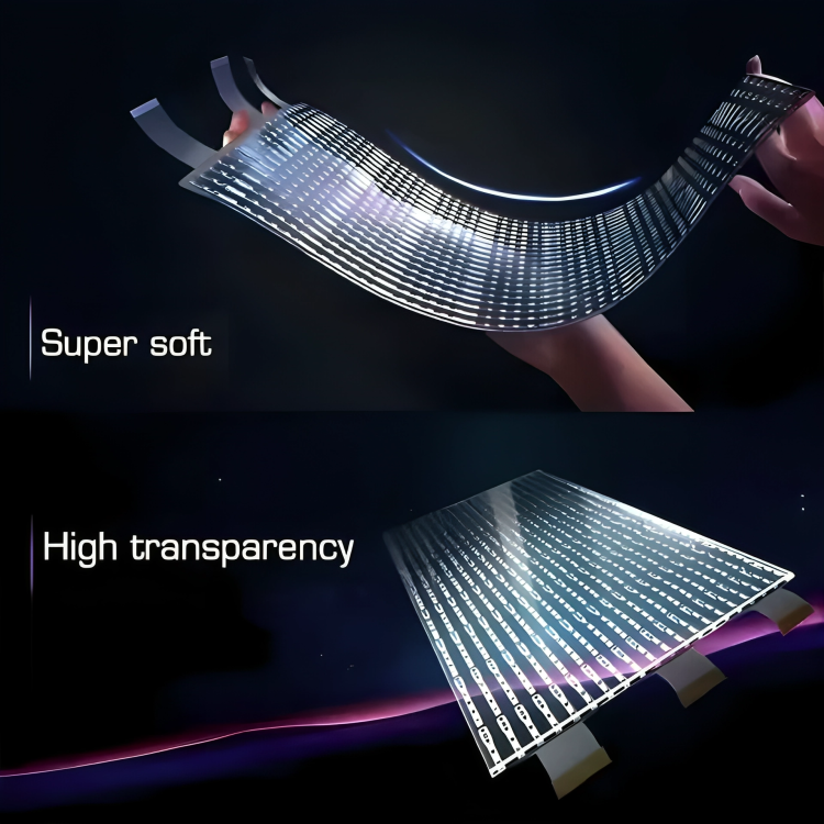 Flexible P6, P10, P16 LED Film 39.5"x10" Transparent Digital ...