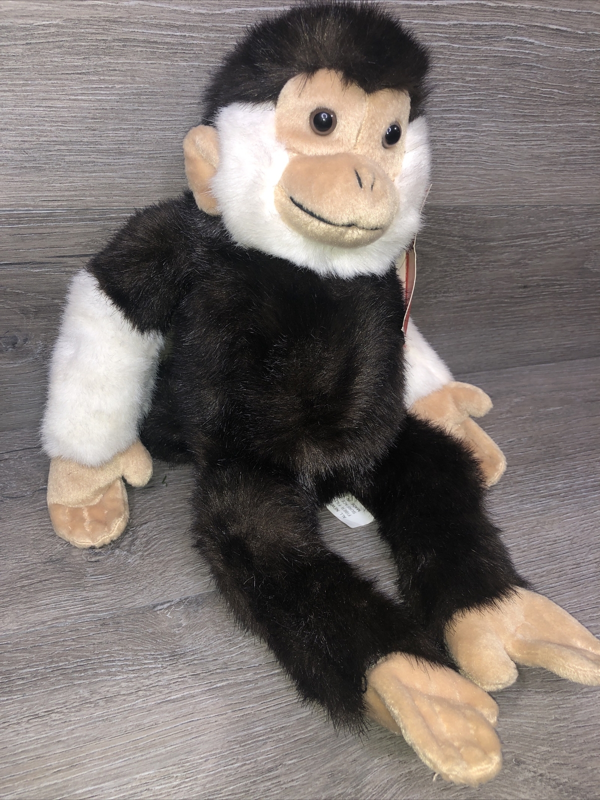 FAO SCHWARZ Marcell Capuchin Monkey Plush Stuffed Black Brown White W ...