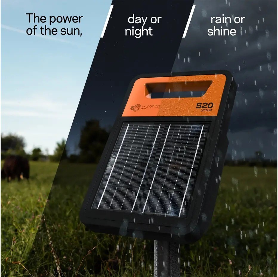 Gallagher Electric Fence NEW Gallagher S20Li Solar Powered Energiser