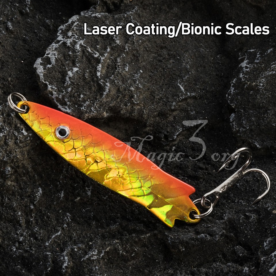 4pcs Toby Spoons Fishing Lures Set Spinners Laser Coating Pike Bass ...