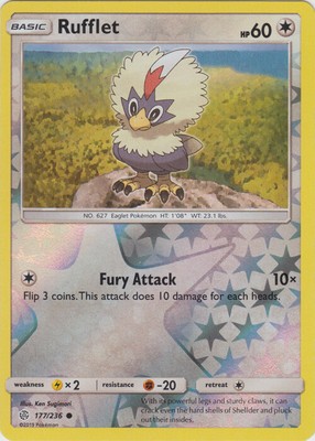 Rufflet - 177/236 (Reverse Holo Foil) Common SM Cosmic Eclipse Pokemon ...