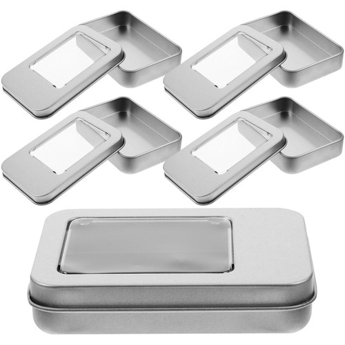 5 Pcs Tinplate Storage Box Boxes Tins with Lids Small Containers Mini ...