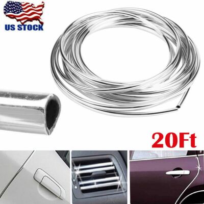 Long 20FT Chrome Car Door Edge Guard Molding Trim Protectors Strip ...