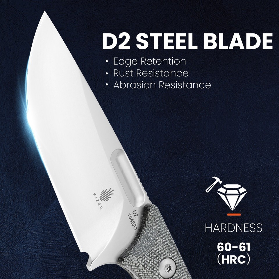 Kizer Cabox Fixed Blade Knife Micarta Handle D2 Steel 1048A1 | eBay
