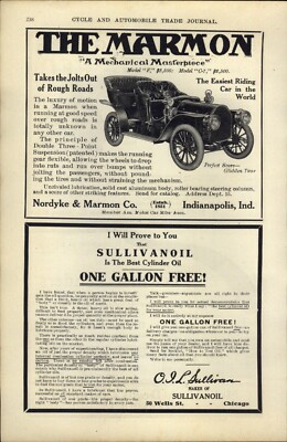 1907 PAPER AD CAR AUTO Marmon Model F Automobile Leather License Plate ...