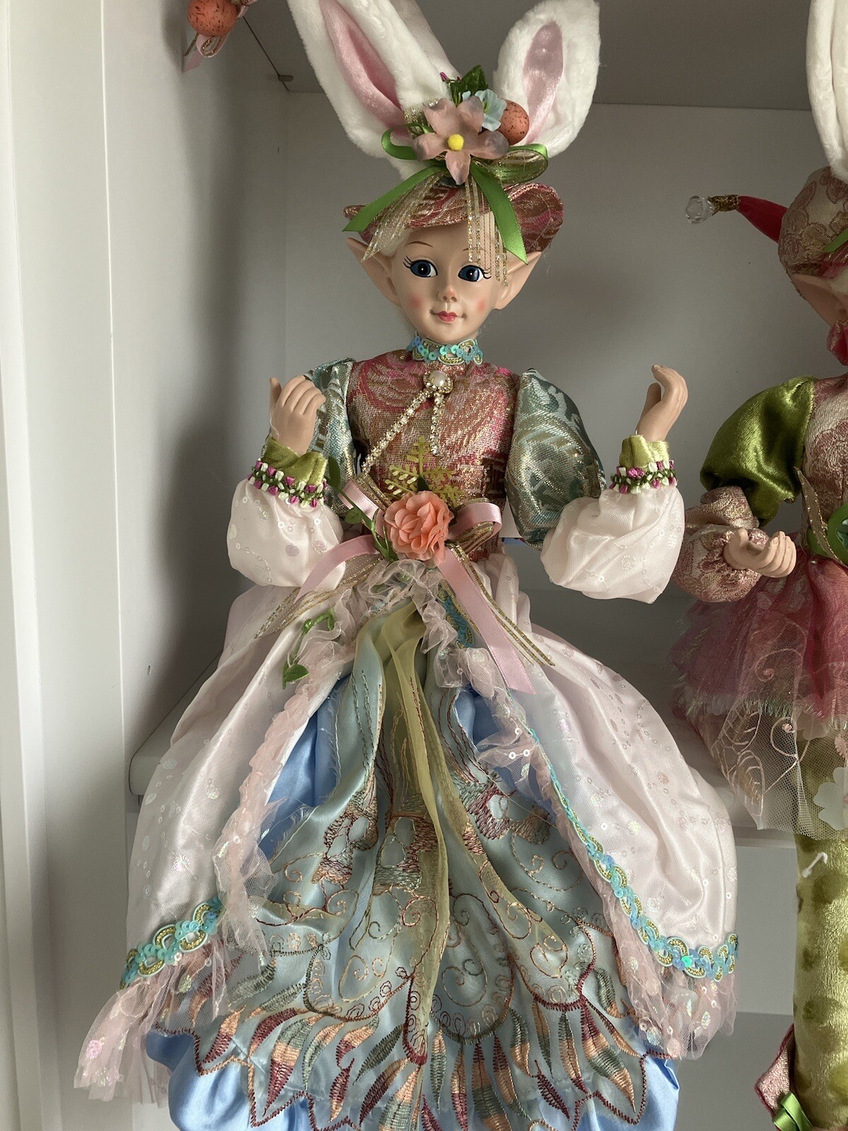 Cynthia Rowley LARGE 28" Easter Spring Bunny Fairy Elf Shelf Sitter ...