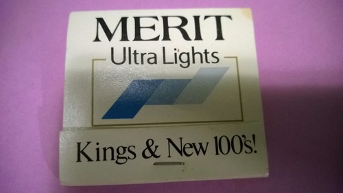 Old Vintage "MERIT-Ultra Lights" Kings&New 100's Unused Matchbook Made ...