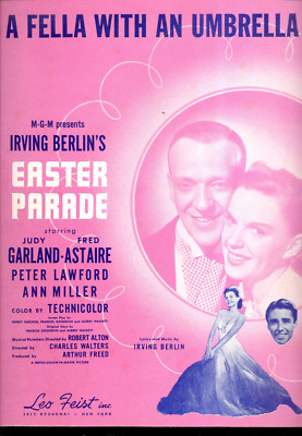 EASTER PARADE Sheet Music "A Fella With Umbrella" Judy Garland Fred ...