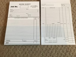 JOB CARDS WORKSHOP GARAGE JOB CARD WORK REPAIR SHEET REPAIR JOB SHEET ...