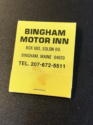 Vintage Maine Matchbook: “Bingham Motor Inn” Bingham, ME | eBay