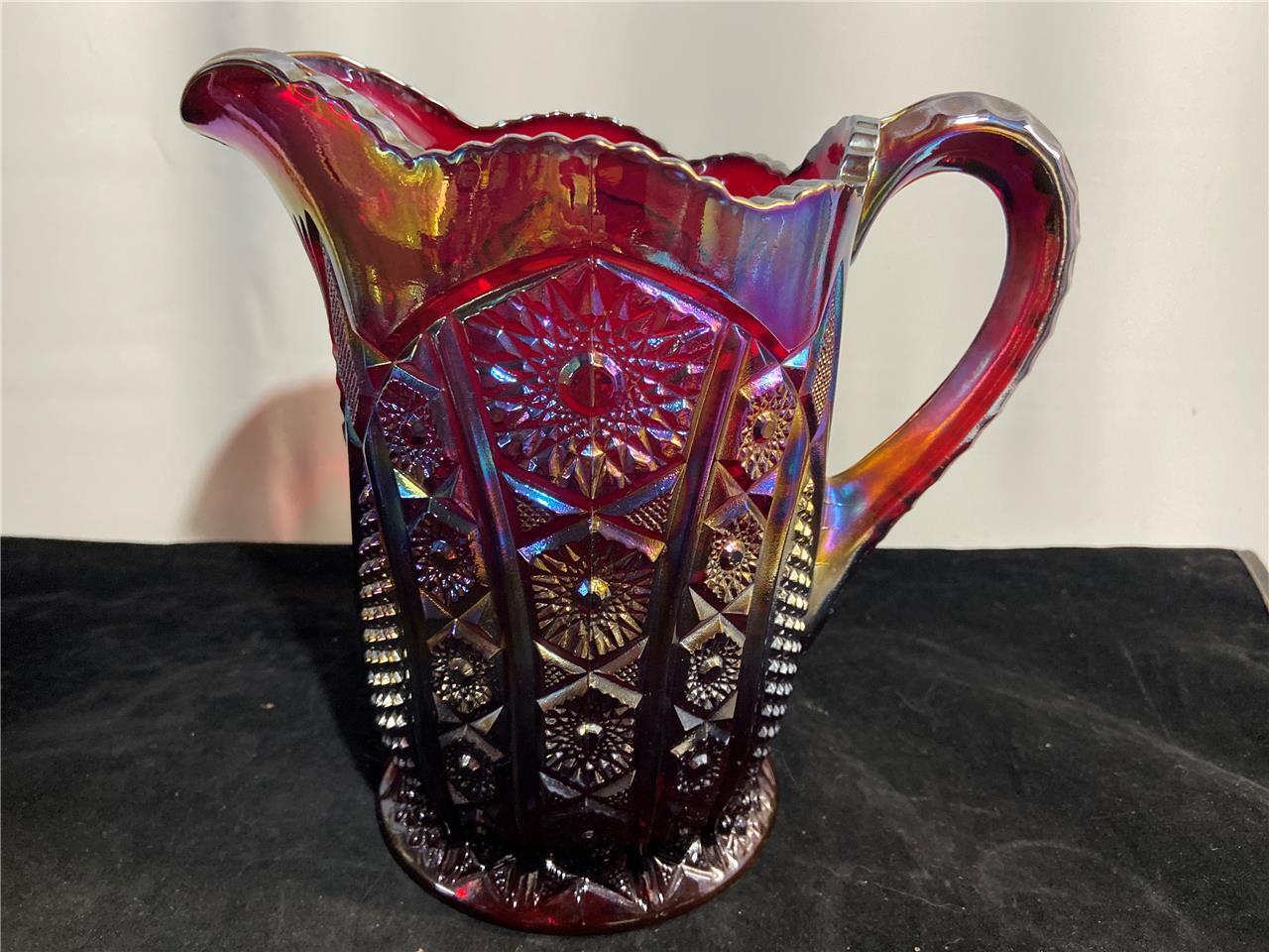 Vintage Indiana Glass Heirloom Subset Carnival Pitcher | eBay
