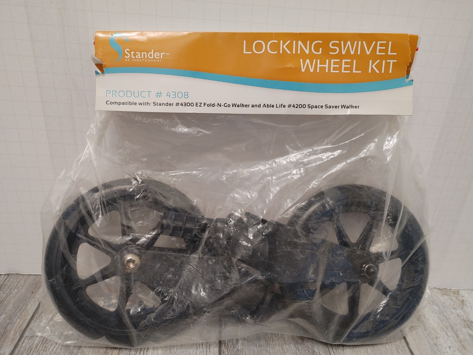 Stander 4308 Walker Locking Swivel Wheel Kit Replacement Casters #4300 ...