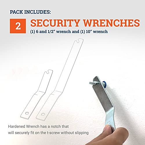 T-screw Security Wrench | T Screw Lock for Picture Hangers Set of 2 ...