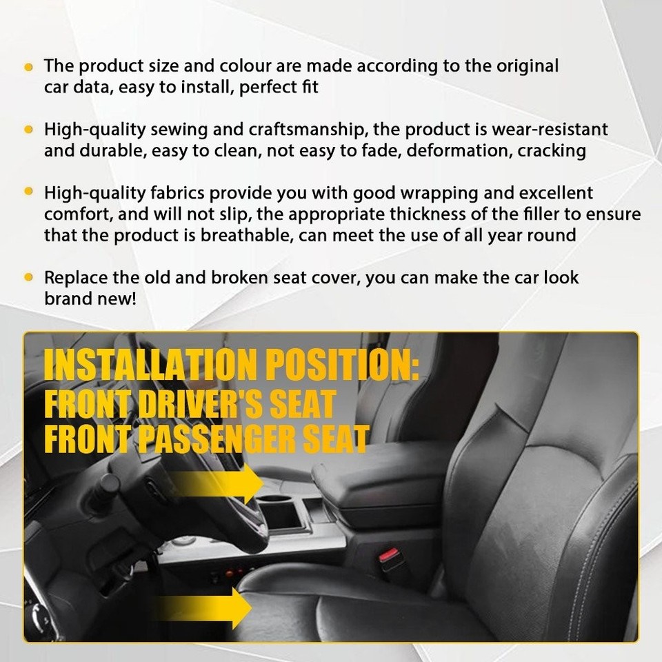 Driver&Passenger Bottom Seat Cover For 2013-2018 Dodge Ram 1500 2500 ...