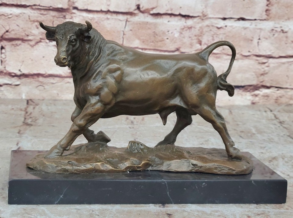 Solid Bull Bronze Sculpture Hot Cast Figure Hand Made by Lost Wax ...