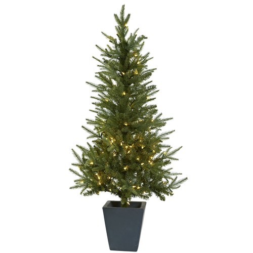 4.5 Foot Tree w/Clear Lights and Planter | eBay