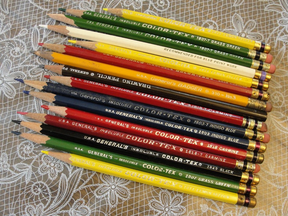 16 Various General's Various Color Tex, Badger, Drawing Pencils | eBay