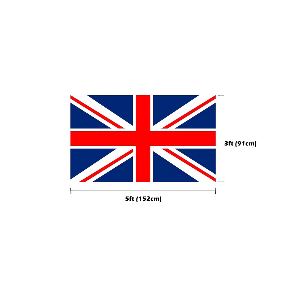 Large Union Jack Flag 5ft x 3ft (150cm x 90cm) Great Britain National ...
