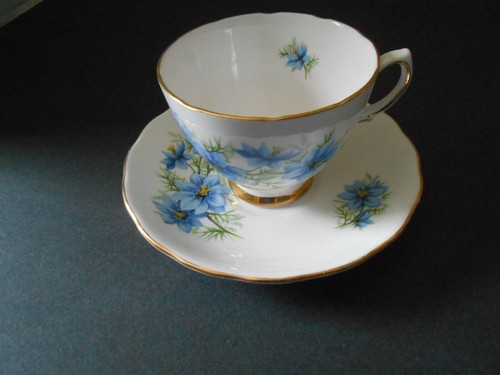 Colclough Bone China Blue Flower Cup and Saucer | eBay