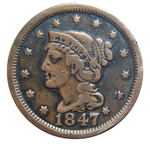 Large cent/penny 1847, 7 over 7 repunched date better grade | eBay