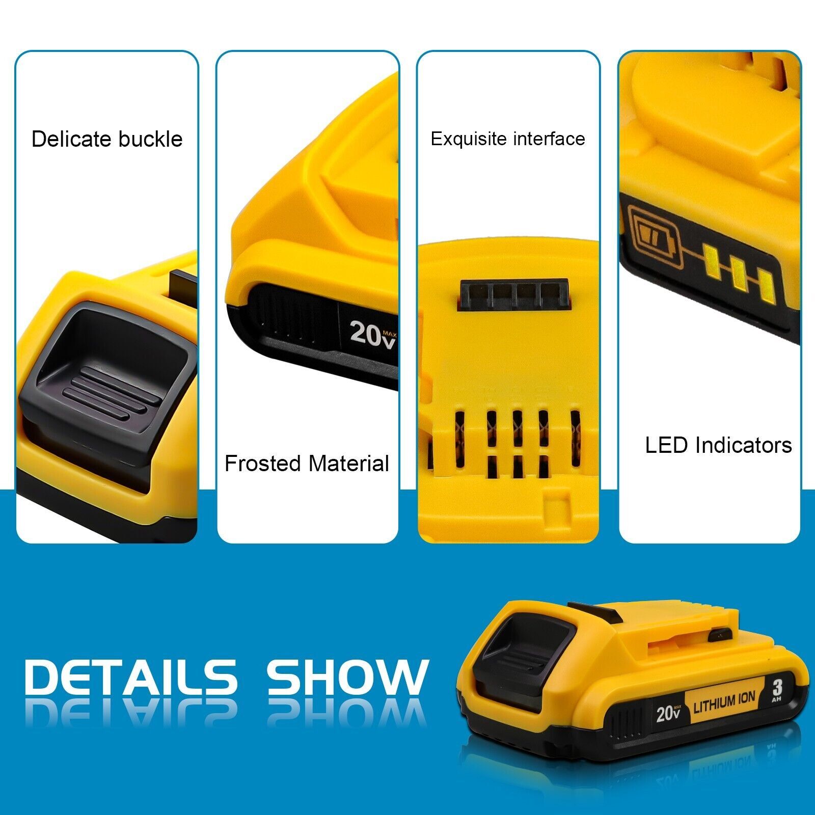 2Pack For DeWalt 20V 20 Volt Max 5.0AH Lithium Ion Battery DCB206-2 ...