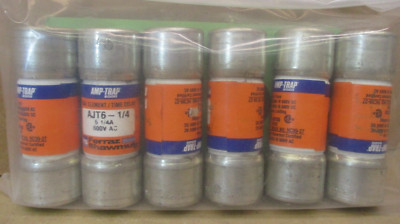 Amp-Trap AJT6-1/4A Dual Element Time Delay Fuse 600VAC Lot of 6 Pieces ...