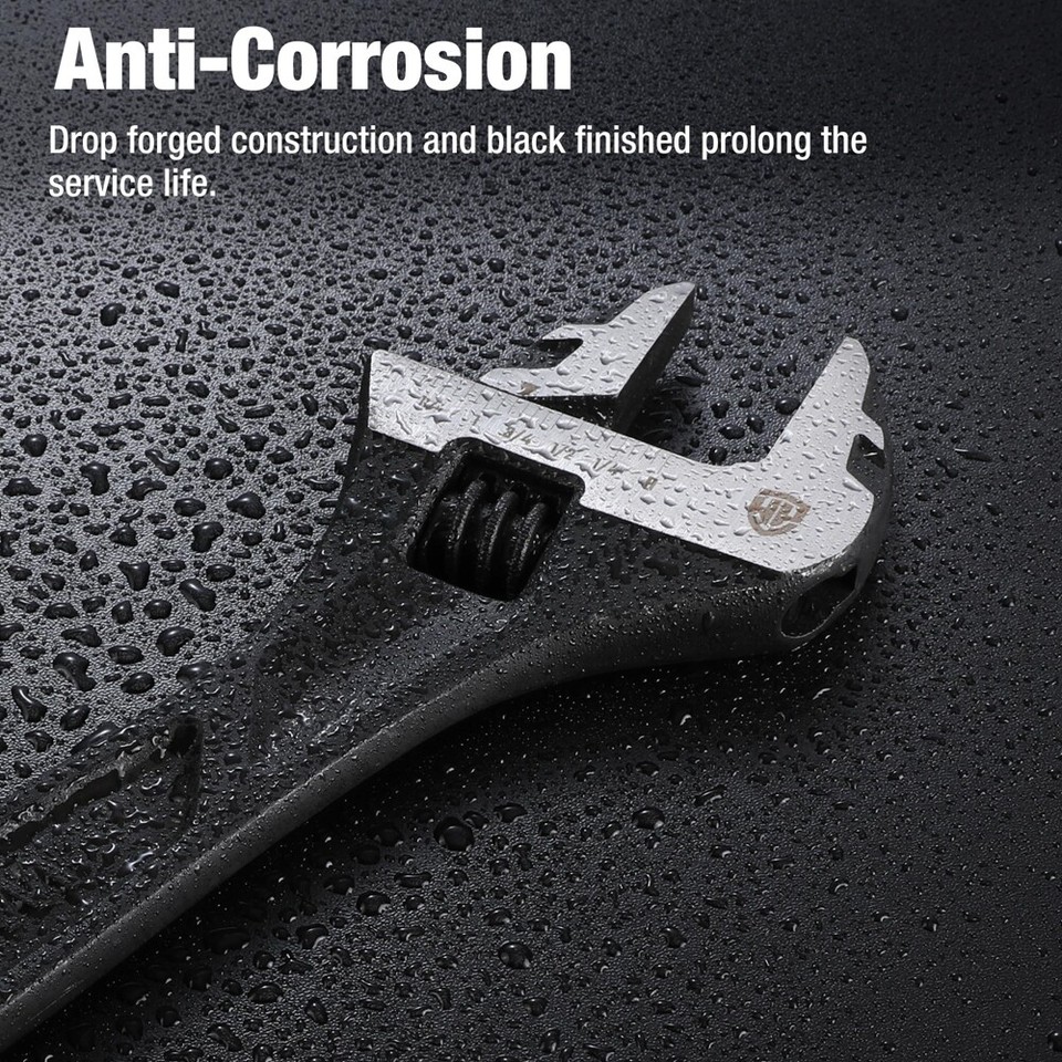 WORKPRO 2PC Adjustable Wrench Set 6" 10" Wide Jaw Wrench with Metric ...