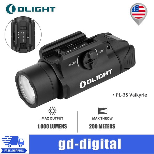 Olight PL-3S Valkyrie Rail Mount Light Weaponlight 1000Lumen Tactical ...