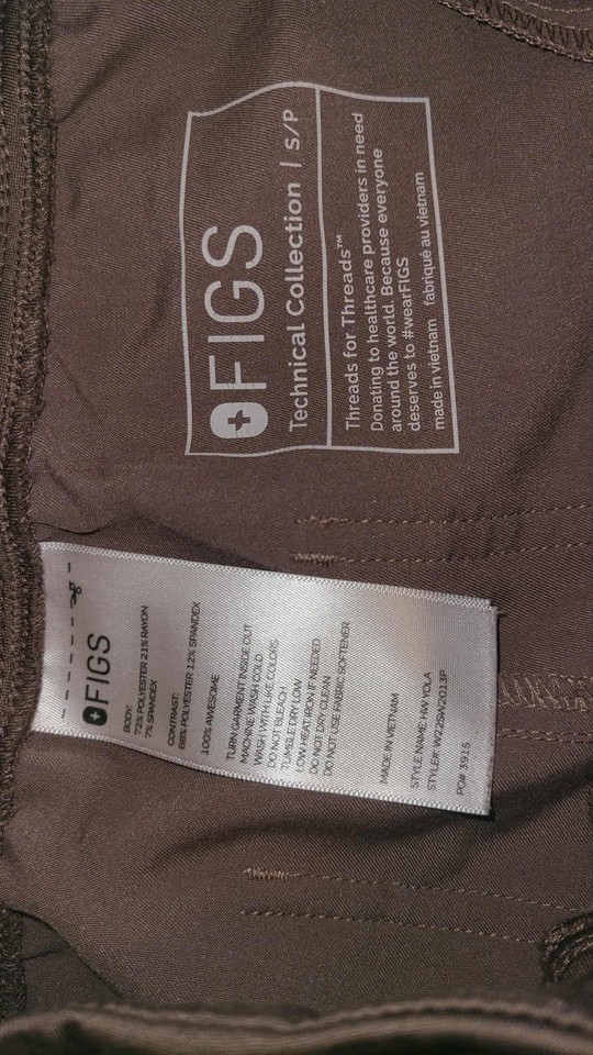 Figs Women's Scrubs Straight Leg High-Waisted Small Petite Smoky Taupe ...