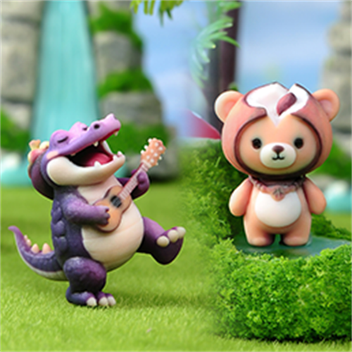Diorama Resin Pipi & Yeye Fruit Animal Pet Scene Props Mini Figure Car ...