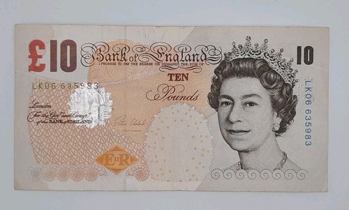 2015 - Bank of ENGLAND - £10 (Ten) British Pounds Banknote Serial No ...