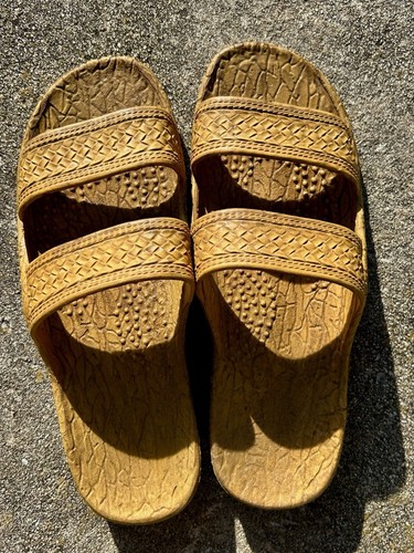 Pali Hawaii Women's Size 9 Tan Adult Classic Jandals Jesus Jelly ...