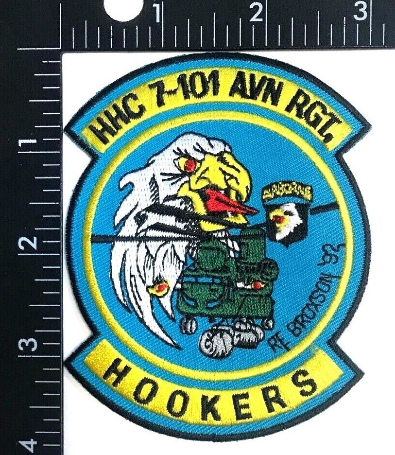 U.S. ARMY HHC 7/101st AVIATION REGIMENT "HOOKERS" PATCH (USA-1 ...