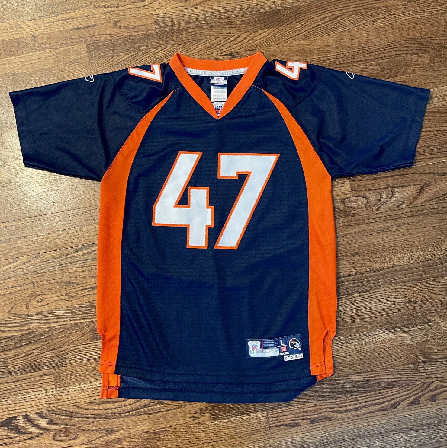 Reebok NFL Authentic Denver Broncos Jersey #47 Lynch, Navy/Orange Size ...