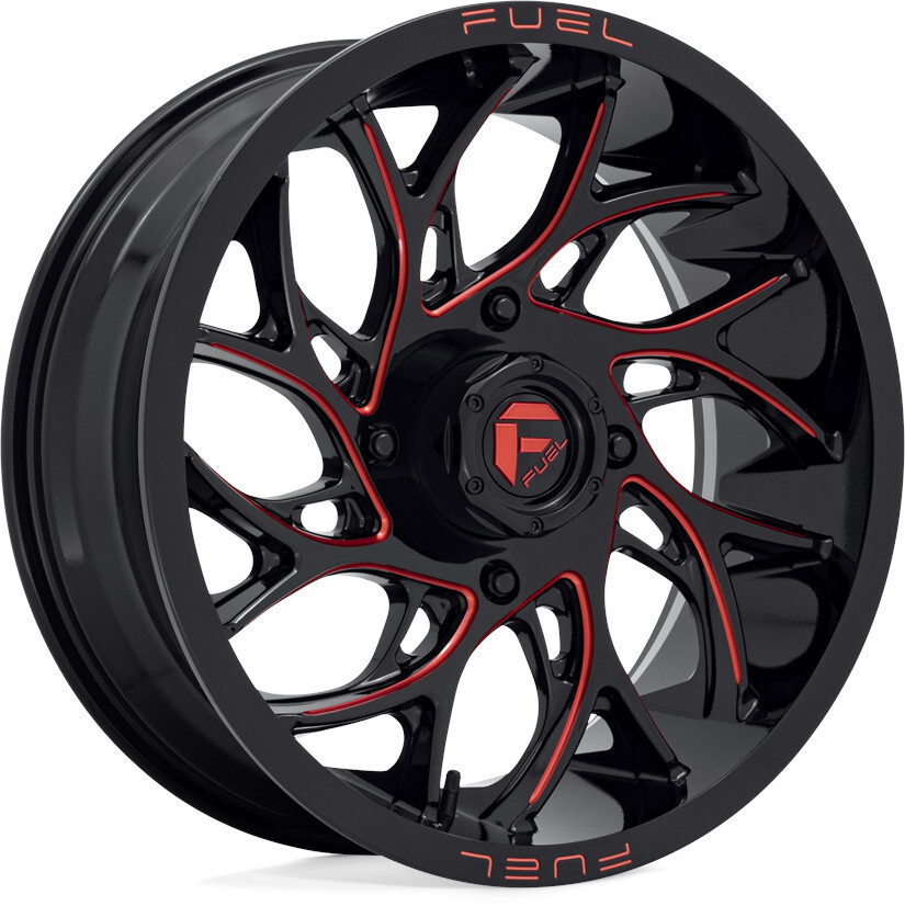 Kit 4 System 3 MT410 Tires 37x9-22 on Fuel Runner Red D779 Wheels CAN ...
