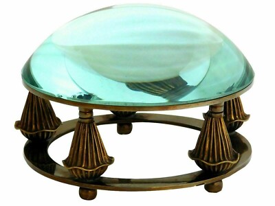 Marine Navigation 4" Brass Paperweight Magnifying Glass Desk office ...