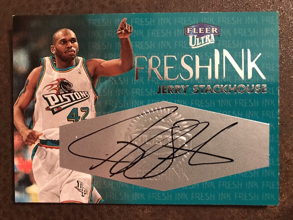 JERRY STACKHOUSE 1999-00 FLEER ULTRA FRESH INK AUTOGRAPH AUTO 345/650 ...