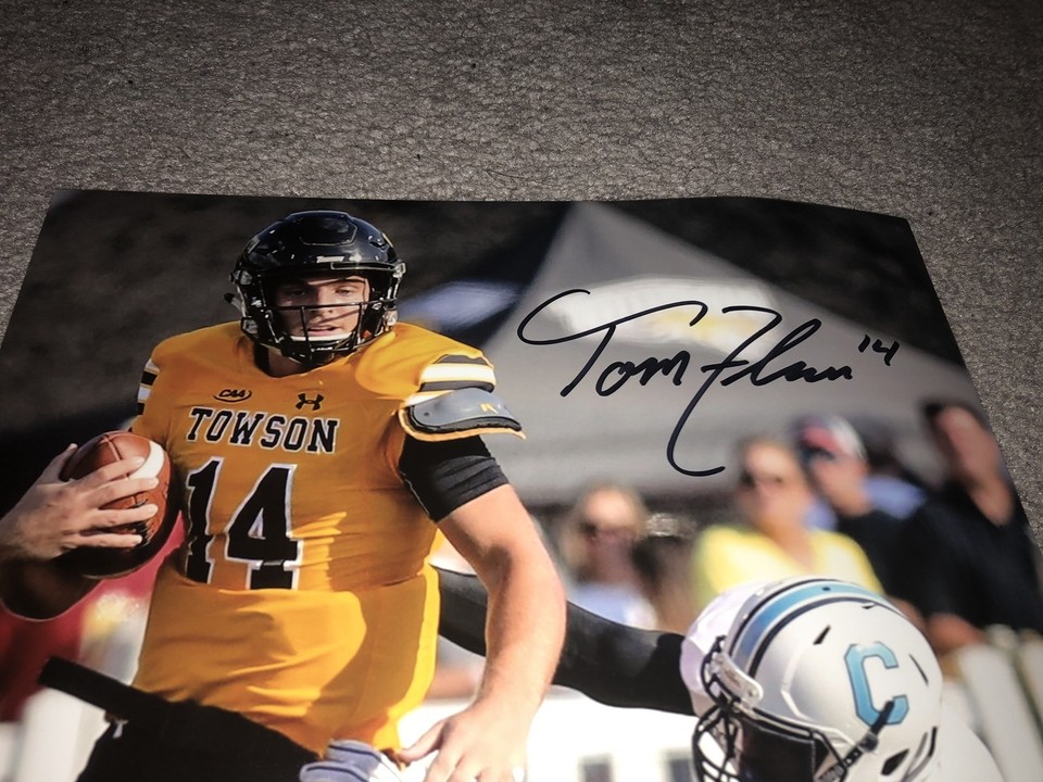 TOM FLACCO SIGNED AUTOGRAPHED TOWSON TIGERS FOOTBALL 8X10 PHOTO COA | eBay