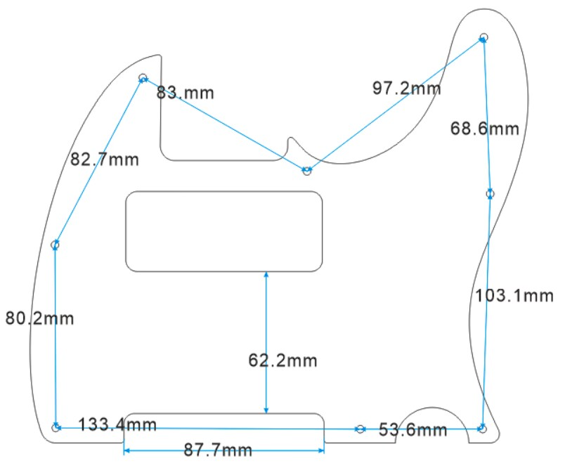 Electric Guitar Pickguard For Fender Tele 8 Hole P90 Style,3 Ply Black ...