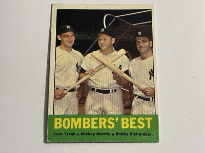 1963 Topps #173 Bombers' Best MICKEY MANTLE Richardson Tresh New York ...