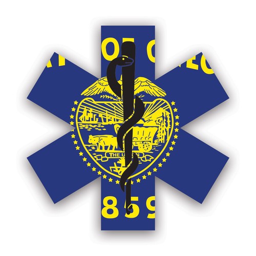 Oregon Star of Life Flag Sticker Decal - Weatherproof - ems emt ...