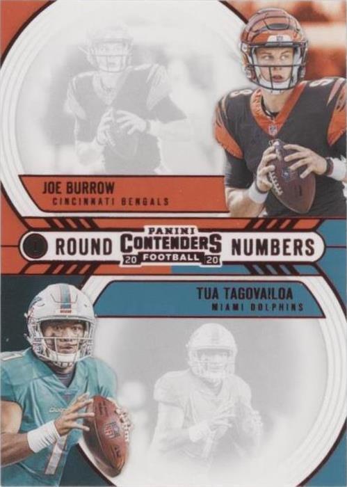 2020 Panini Contenders - Round Numbers Joe Burrow, Tua Tagovailoa #RN ...