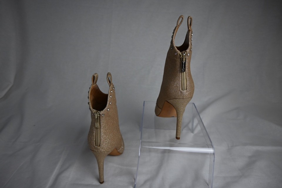 JESSICA SIMPSON Gold Glitter Pixillez Heeled Boots 6.5 GREAT FOR SPRING ...